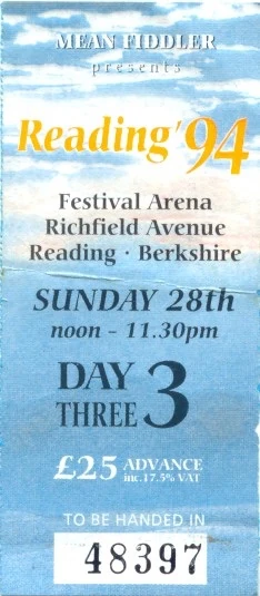 August 28, 1994 Reading Festival, Reading, ENG | Concerts Wiki | Fandom