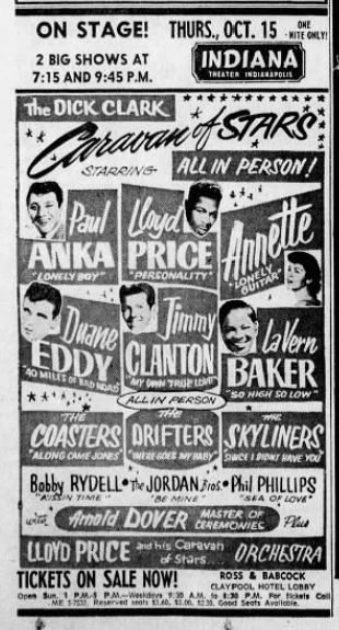 October 15, 1959 Indiana Theater, Indianapolis, IN | Concerts Wiki | Fandom