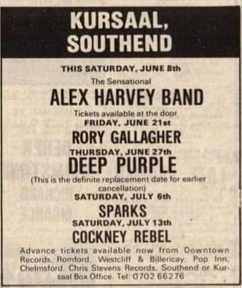 June 8, 1974 Kursaal, Southend, ENG | Concerts Wiki | Fandom