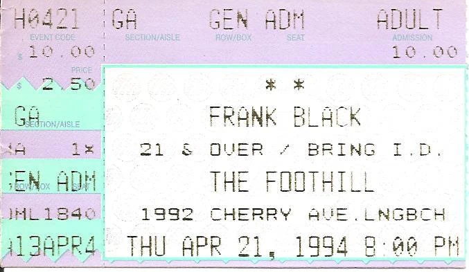 April 21, 1994 Foothill, Long Beach, CA | Concerts Wiki | Fandom