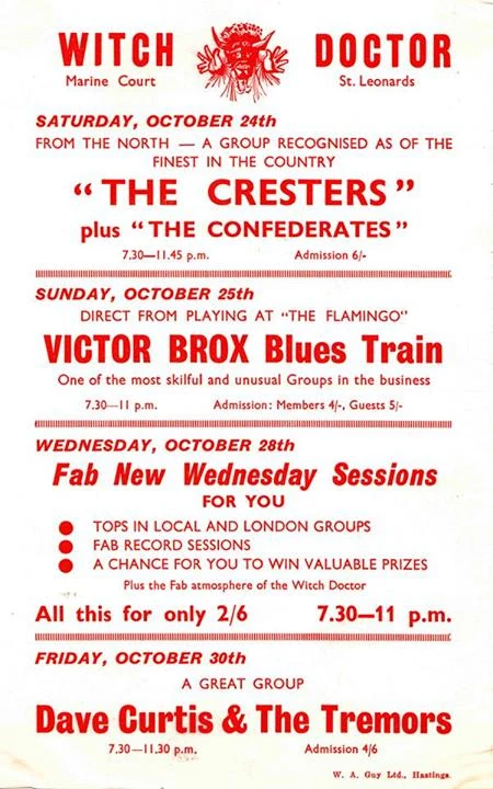 October 24, 1964 Witch Doctor, Hastings, ENG | Concerts Wiki | Fandom