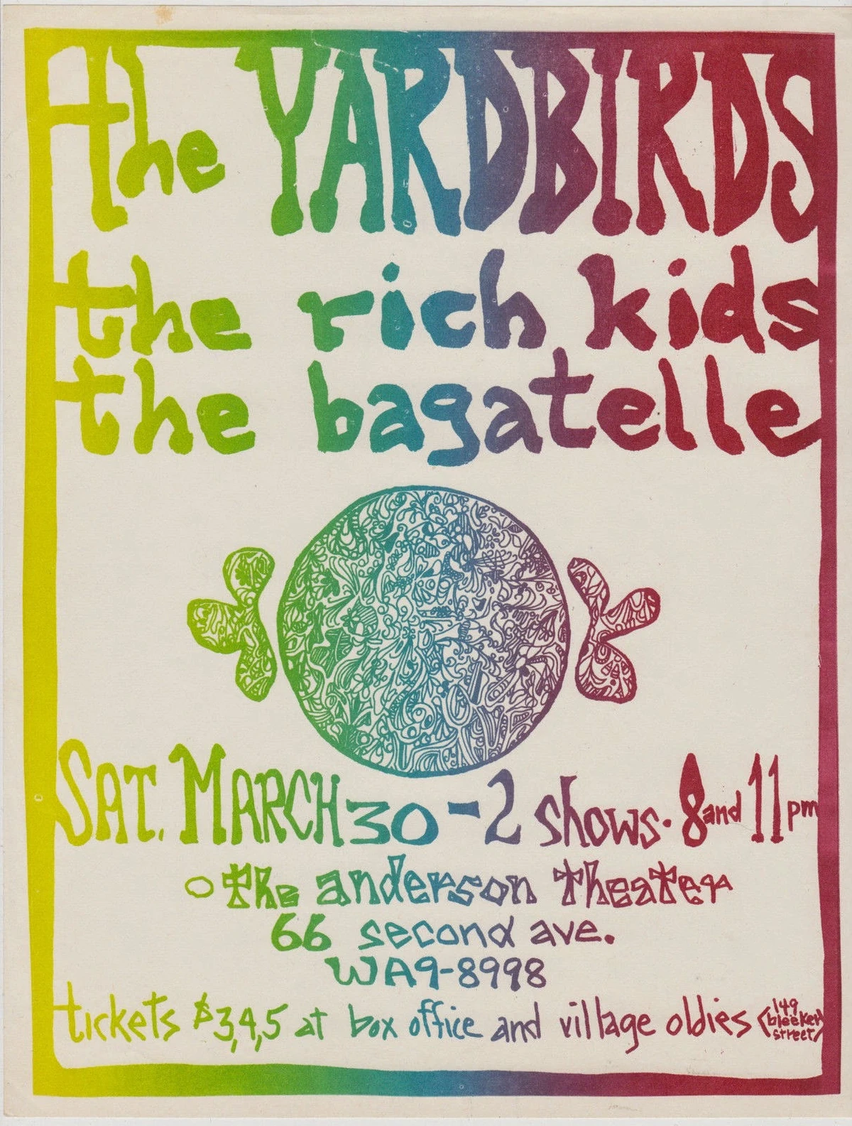 March 30, 1968 Anderson Theater, New York City, NY | Concerts Wiki | Fandom
