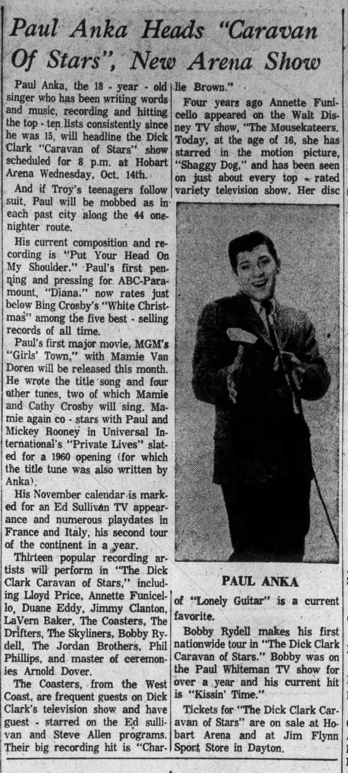 October 14, 1959 Hobart Arena, Troy, OH | Concerts Wiki | Fandom
