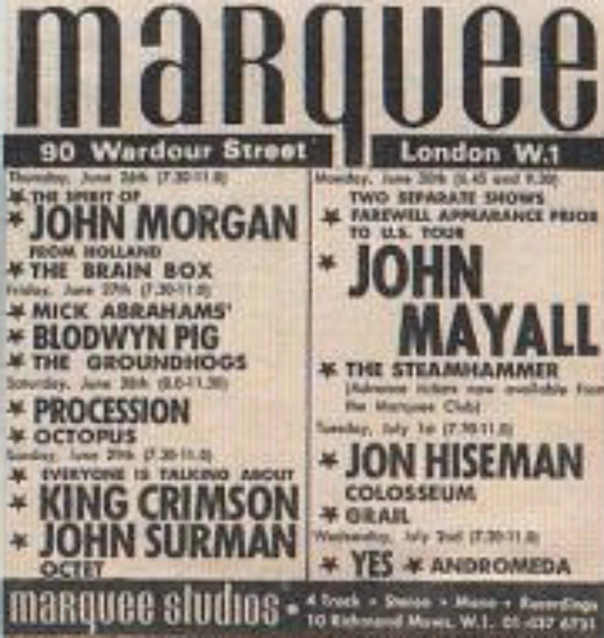 June 27, 1969 Marquee, London, ENG | Concerts Wiki | Fandom