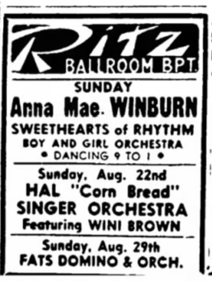 August 29, 1954 Ritz Ballroom, Bridgeport, CT | Concerts Wiki | Fandom