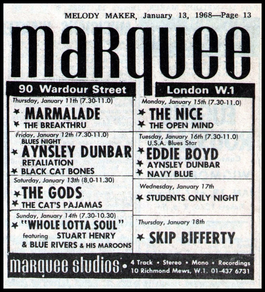 Marquee 1968 | Concerts Wiki | Fandom