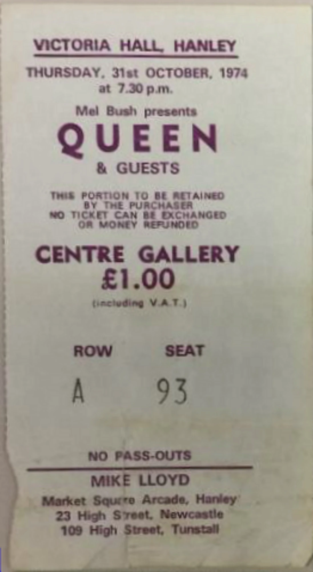 October 31, 1974 Victoria Hall, Hanley, ENG | Concerts Wiki | Fandom