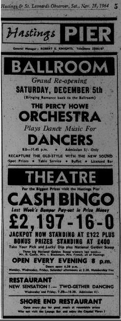 December 5, 1964 Hastings Pier Ballroom, Hastings, ENG | Concerts Wiki ...