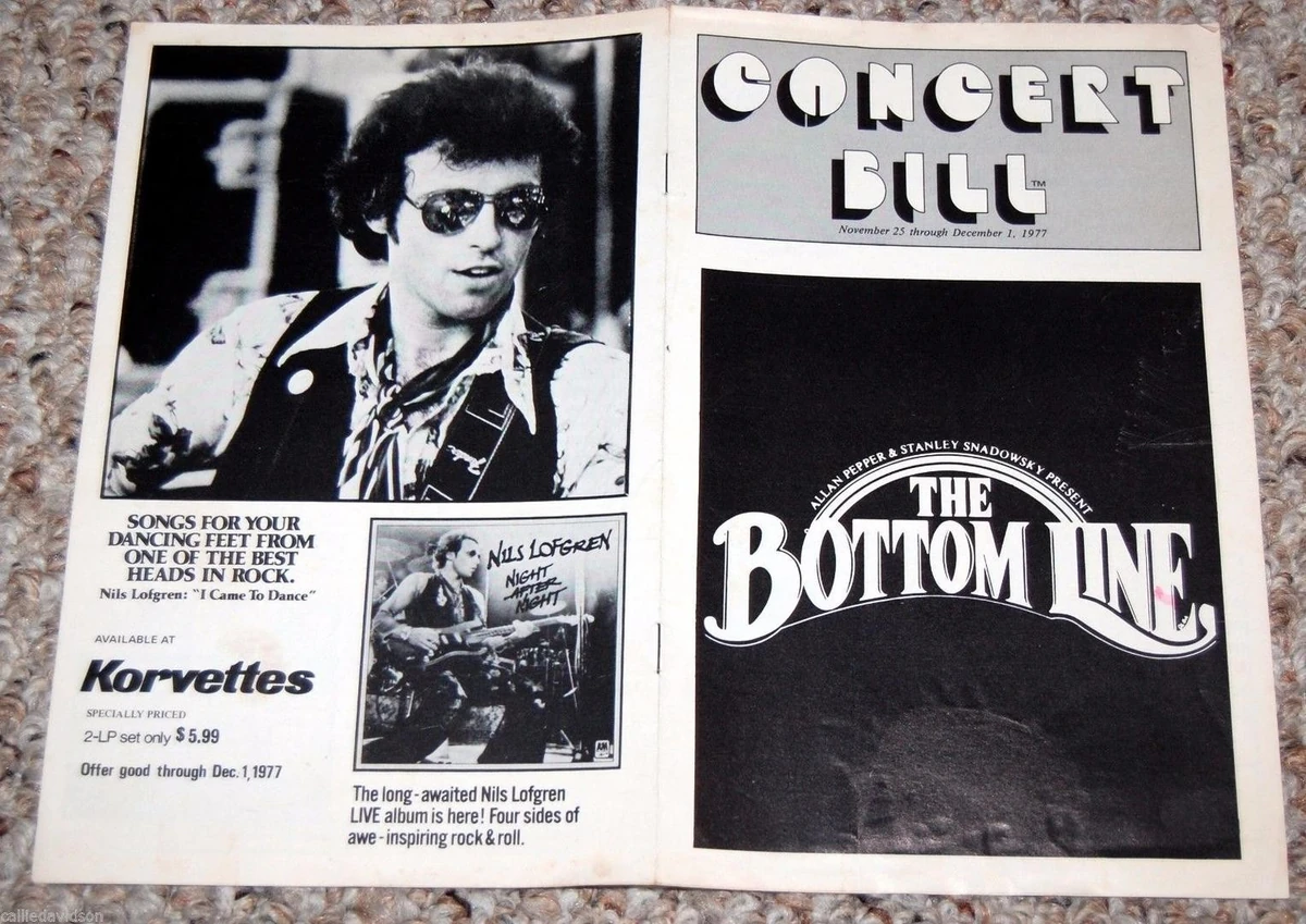 November 25-26, 1977 Bottom Line, New York City, NY | Concerts Wiki ...