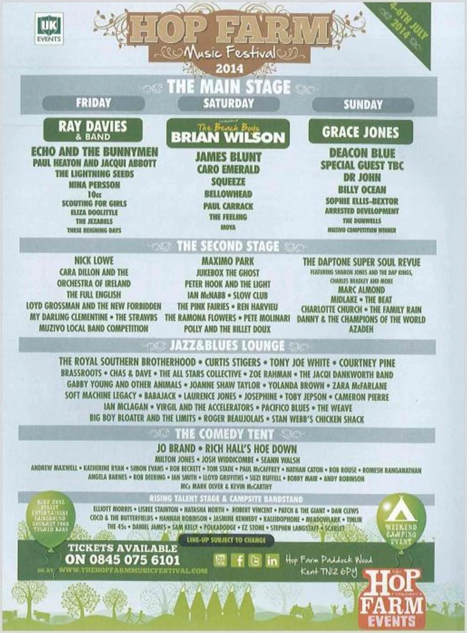 Hop Farm Music Festival 2014 | Concerts Wiki | Fandom
