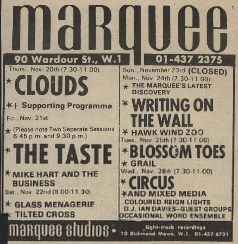 November 21, 1969 Marquee, London, ENG | Concerts Wiki | Fandom