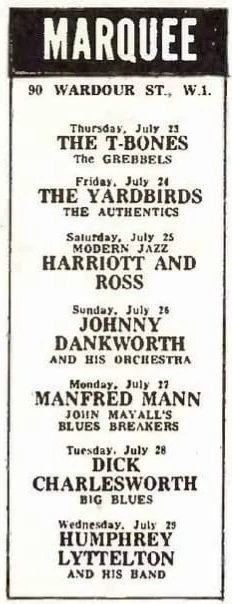 Marquee 1964 | Concerts Wiki | Fandom