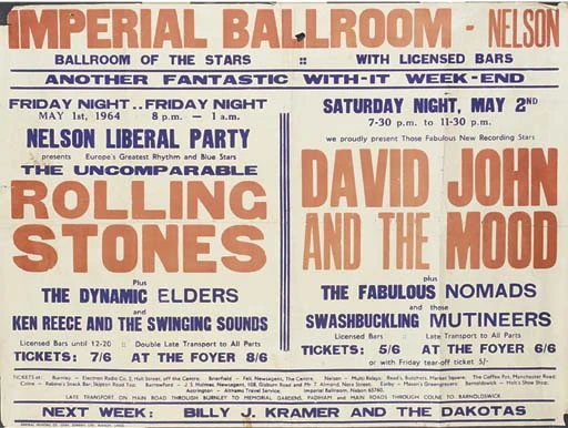 May 1, 1964 Imperial Ballroom, Nelson, ENG | Concerts Wiki | Fandom