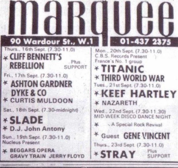 September 22, 1971 Marquee, London, ENG | Concerts Wiki | Fandom