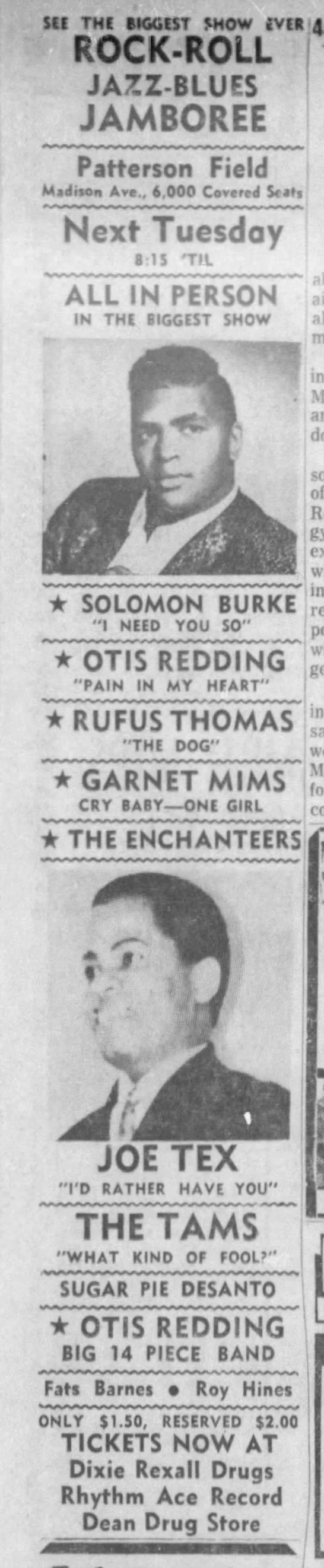 July 7, 1964 Paterson Field, Montgomery, AL | Concerts Wiki | Fandom