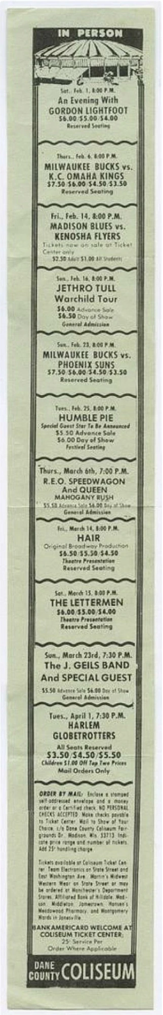 March 23, 1975 Dane County Coliseum, Madison, WI | Concerts Wiki | Fandom