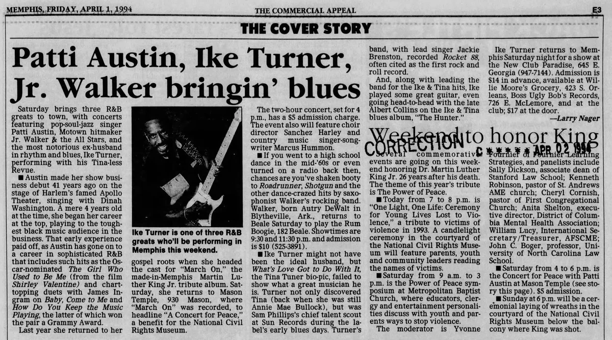 April 2, 1994 New Club Paradise, Memphis, TN | Concerts Wiki | Fandom