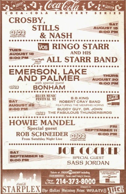 August 18, 1992 Starplex Amphitheater, Dallas, TX | Concerts Wiki | Fandom