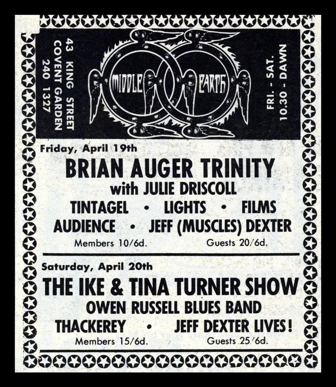 April 20, 1968 Middle Earth Covent Garden, London, ENG | Concerts Wiki ...