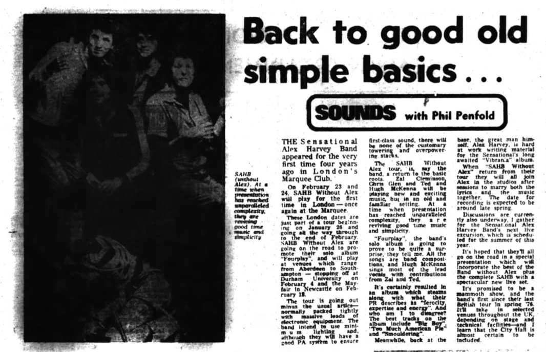 SAHB (without Alex) UK Tour 1977 | Concerts Wiki | Fandom