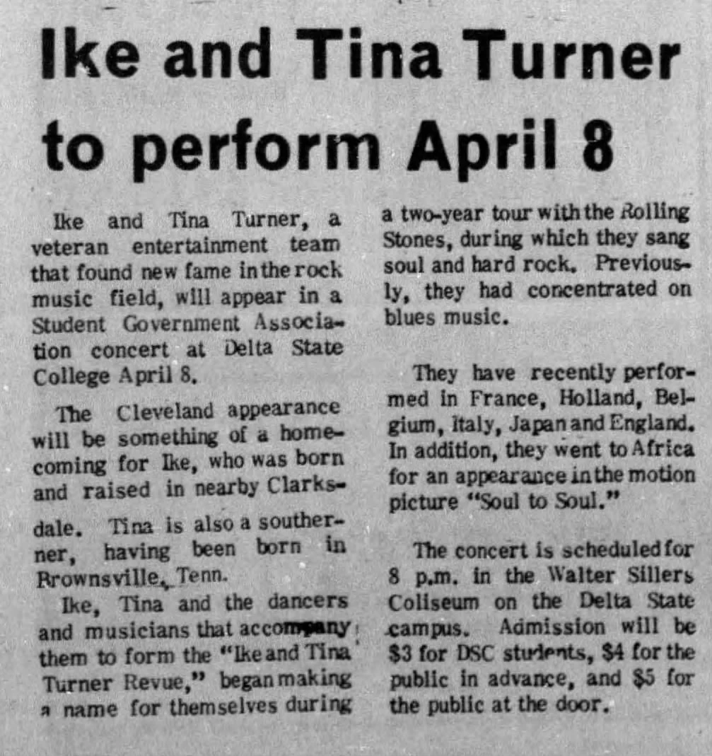 April 8, 1972 Walter Sillers Coliseum, Cleveland, MS | Concerts Wiki ...