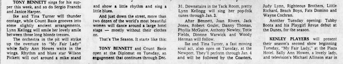 December 23, 1969-January 4, 1970 Newport Resort Motel, Miami Beach, FL ...