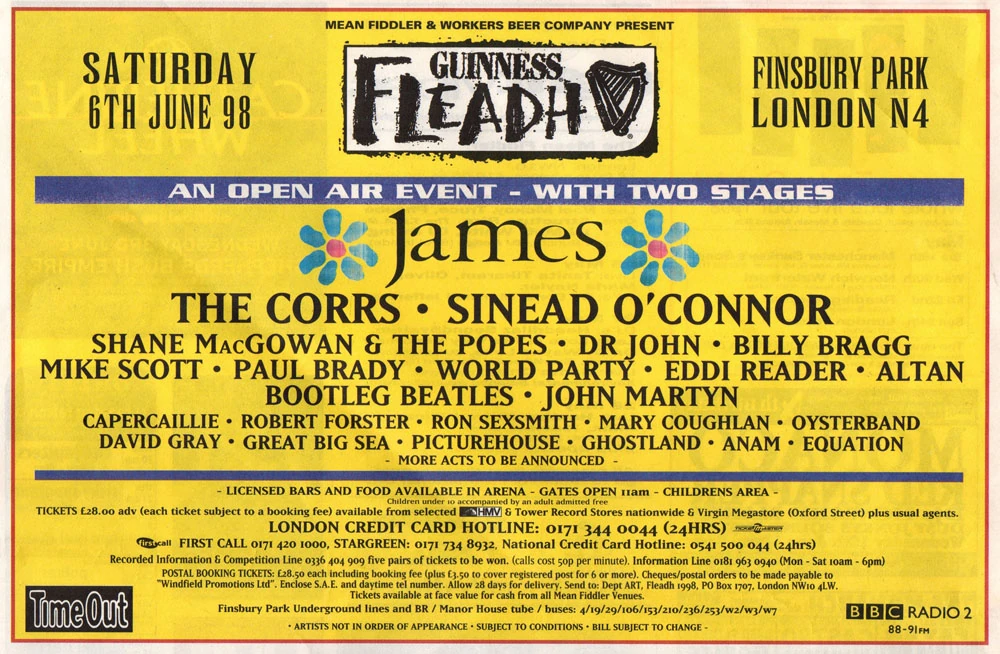 June 6, 1998 Finsbury Park, London, ENG | Concerts Wiki | Fandom