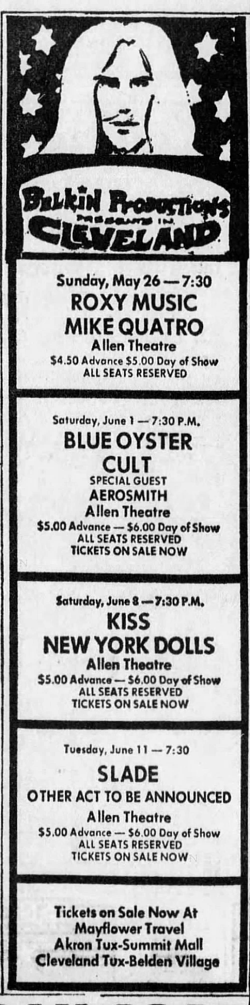 June 1, 1974 Allen Theater, Cleveland, OH | Concerts Wiki | Fandom
