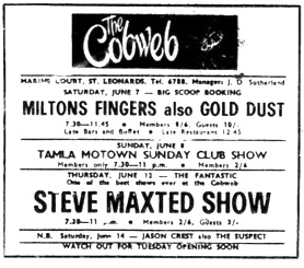 June 7, 1969 The Cobweb, Hastings, ENG | Concerts Wiki | Fandom