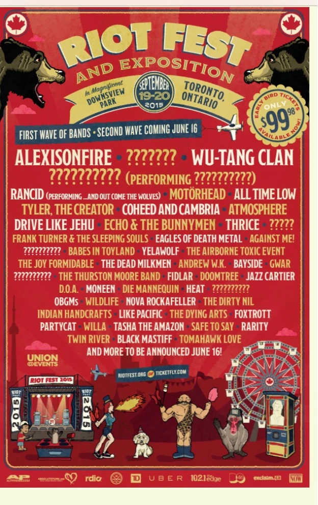 Riot Fest Toronto 2015 | Concerts Wiki | Fandom