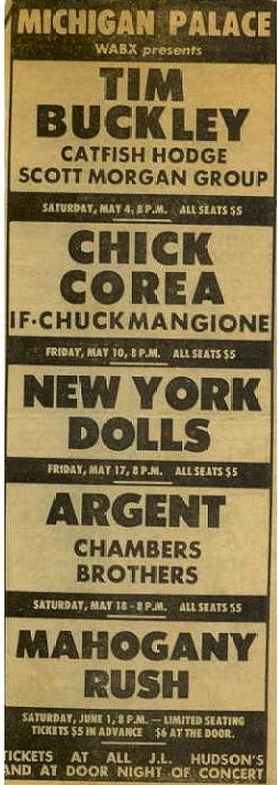 May 4, 1974 Michigan Palace, Detroit, MI | Concerts Wiki | Fandom
