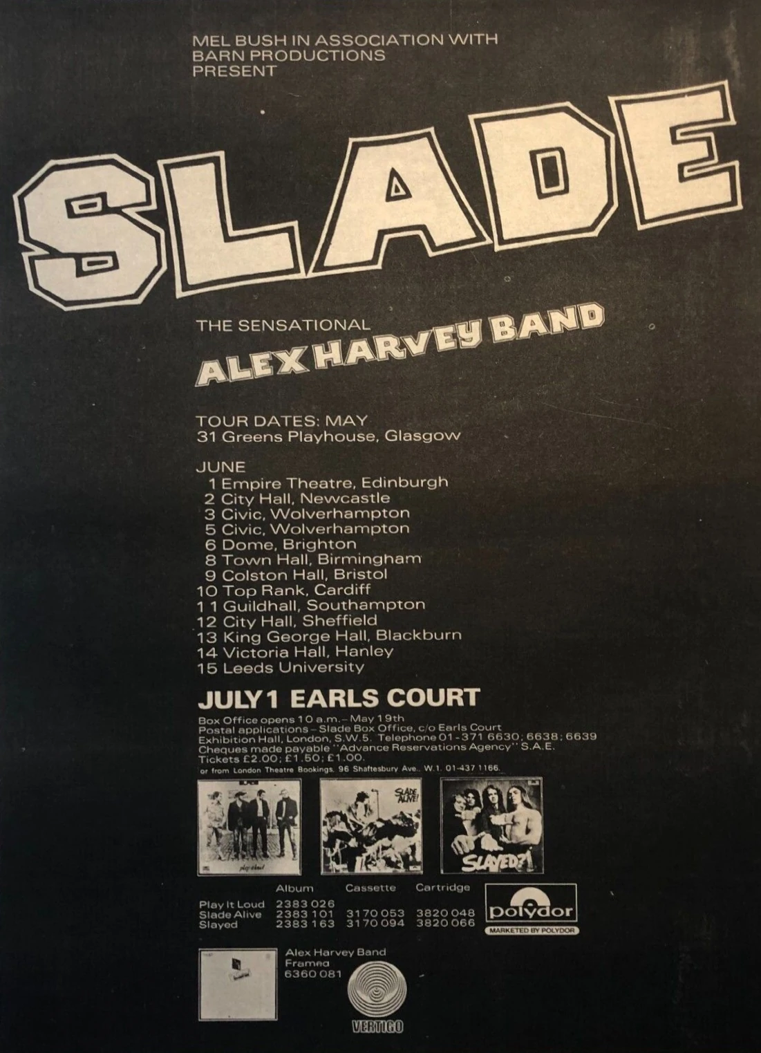 Slade & SAHB UK Tour 1973 | Concerts Wiki | Fandom