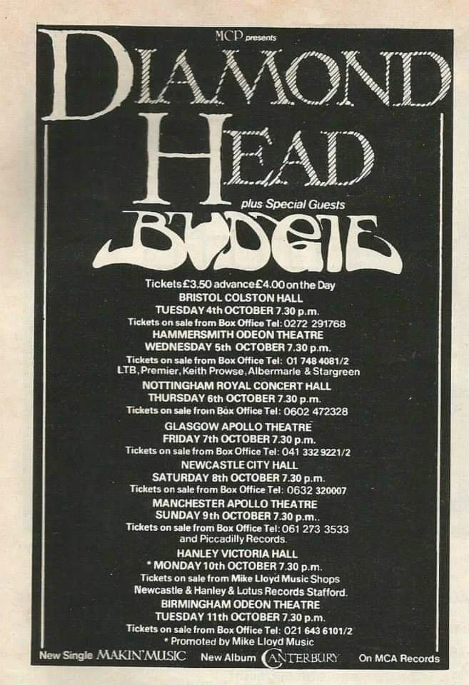 Diamond Head & Budgie UK Tour 1983 | Concerts Wiki | Fandom