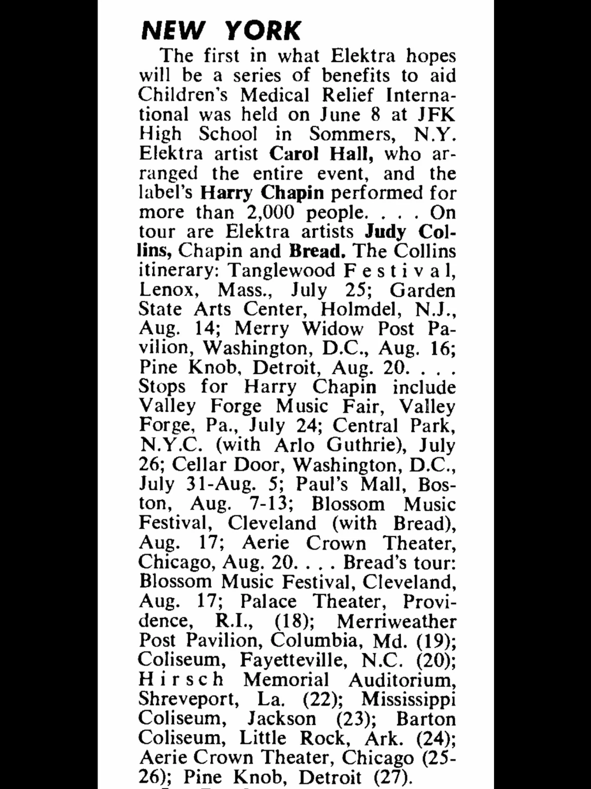 June 8, 1972 JFK High School, Sommers, NY | Concerts Wiki | Fandom