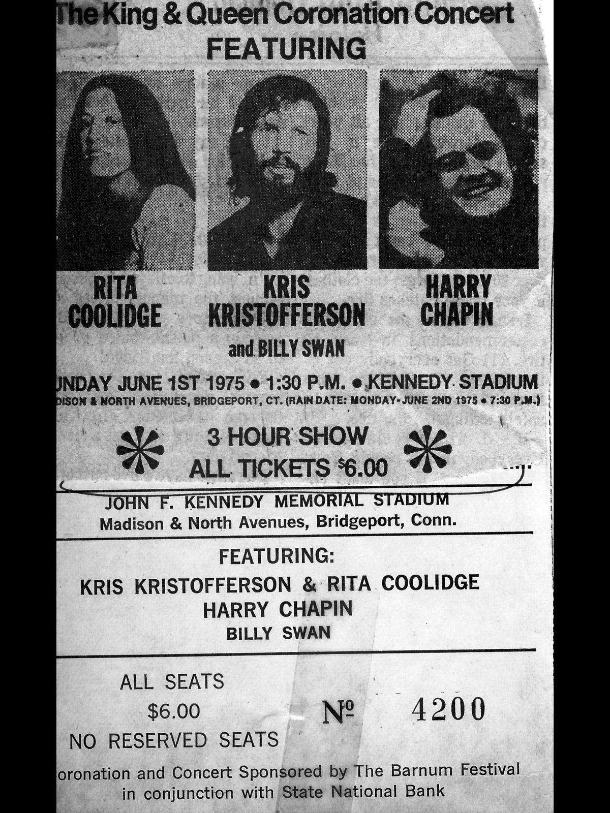 June 1, 1975 John F. Kennedy Memorial Stadium, Bridgeport, CT ...