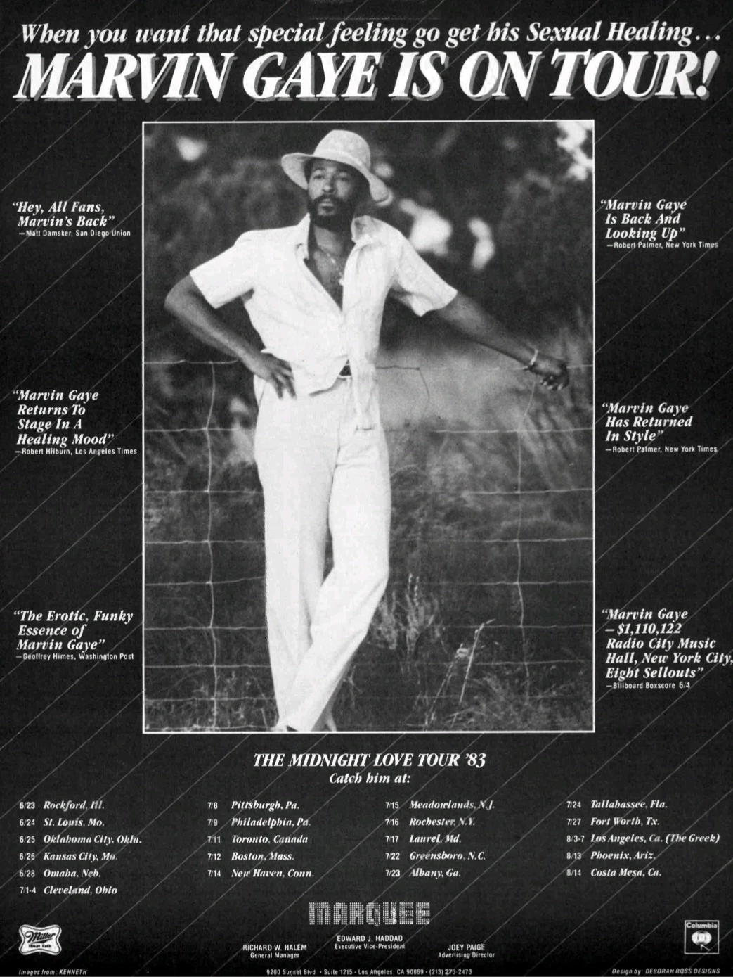 Marvin Gaye Midnight Love Tour 1983 | Concerts Wiki | Fandom