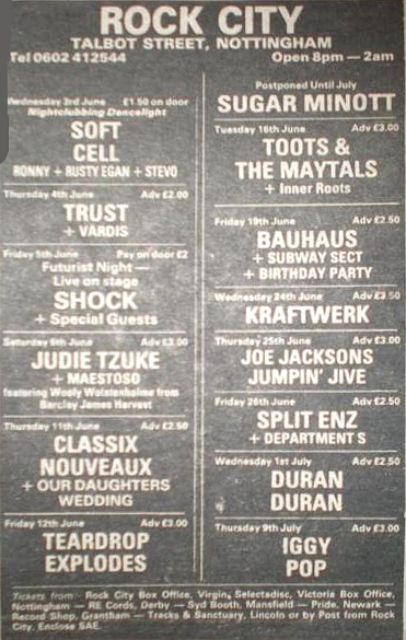 July 9, 1981 Rock City, Nottingham, ENG | Concerts Wiki | Fandom