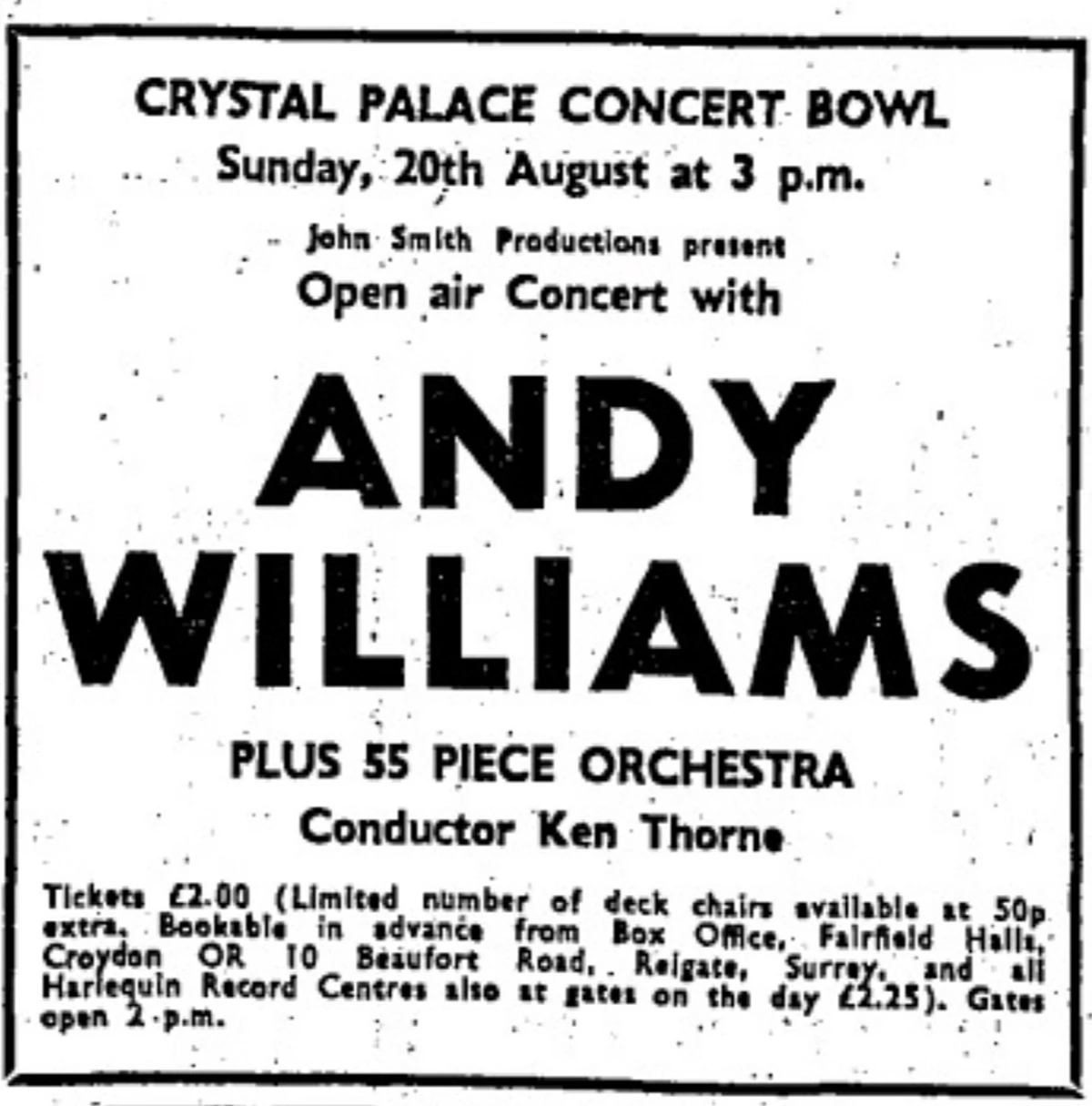 August 20, 1972 Crystal Palace Concert Bowl, London, ENG | Concerts ...