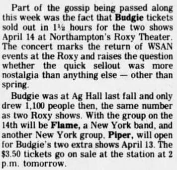 April 13-14, 1977 Roxy Theatre, Northampton, PA | Concerts Wiki | Fandom