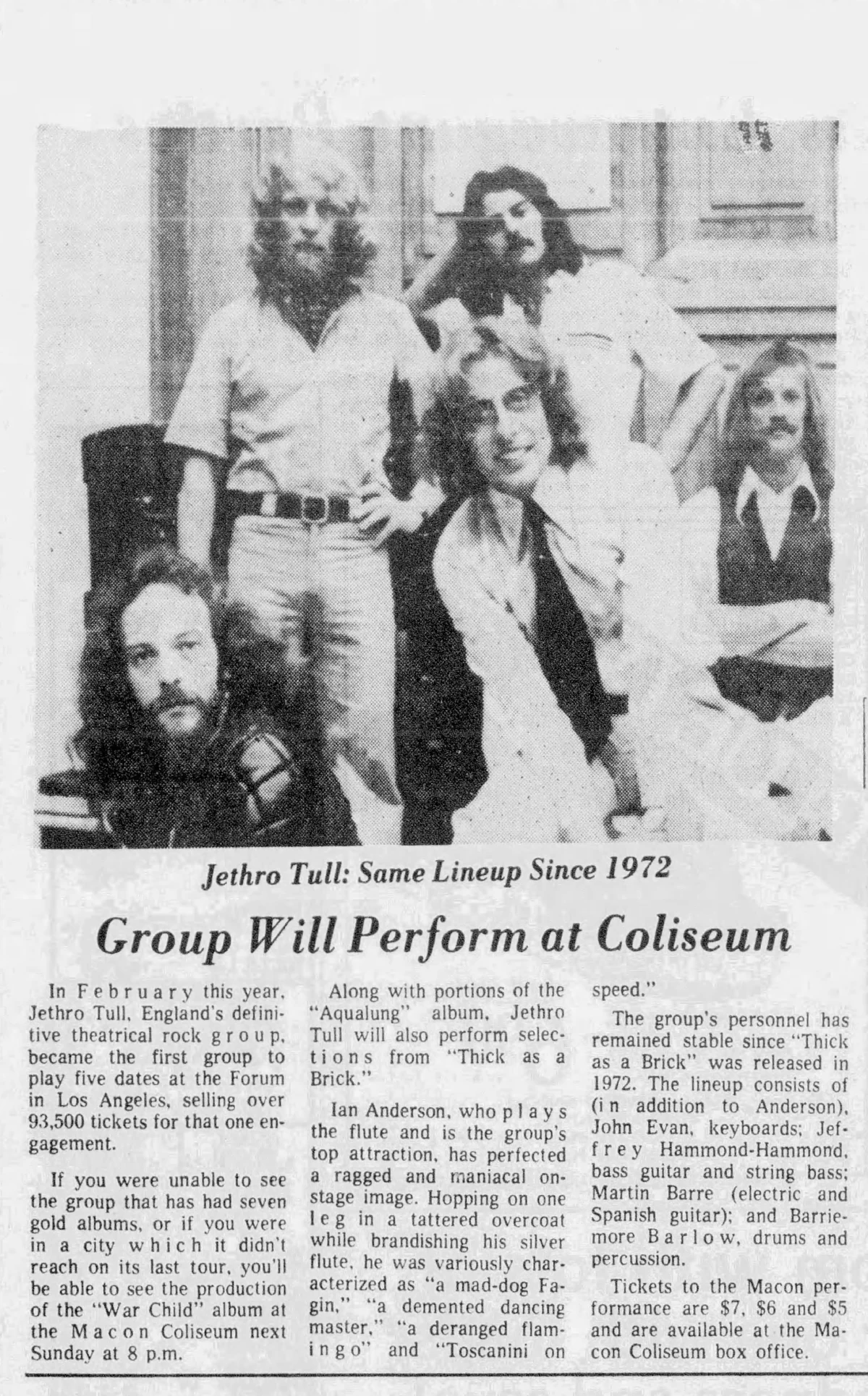 August 17, 1975 Macon Coliseum, Macon, GA | Concerts Wiki | Fandom