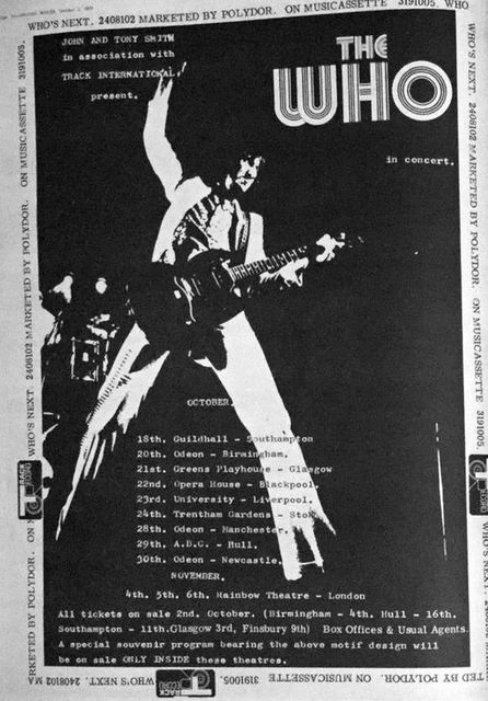 The Who UK Tour 1971 | Concerts Wiki | Fandom