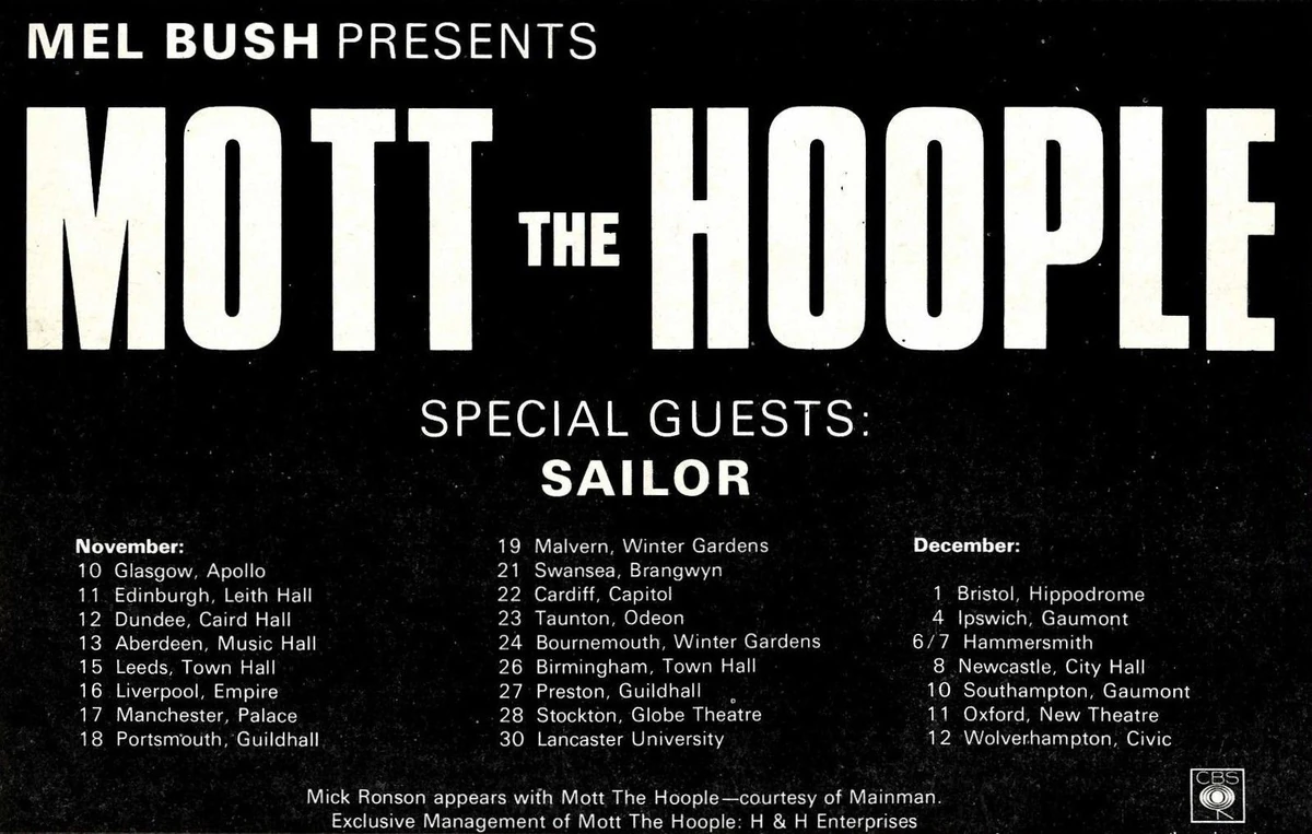 Mott The Hoople UK Tour 1974 | Concerts Wiki | Fandom