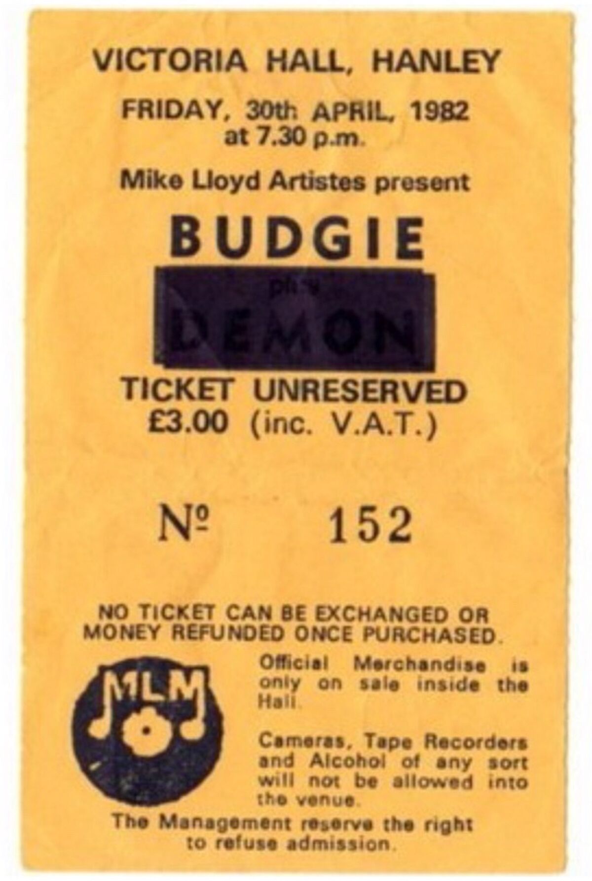 April 30, 1982 Victoria Hall, Hanley, ENG | Concerts Wiki | Fandom
