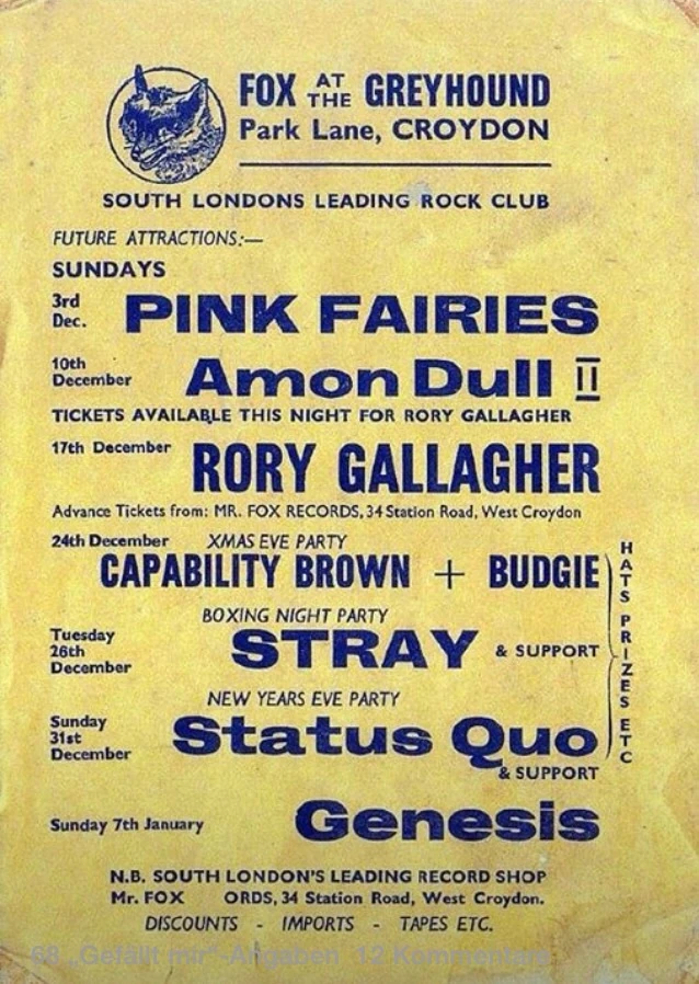 December 24, 1972 Fox At Greyhound, Croydon, ENG | Concerts Wiki | Fandom