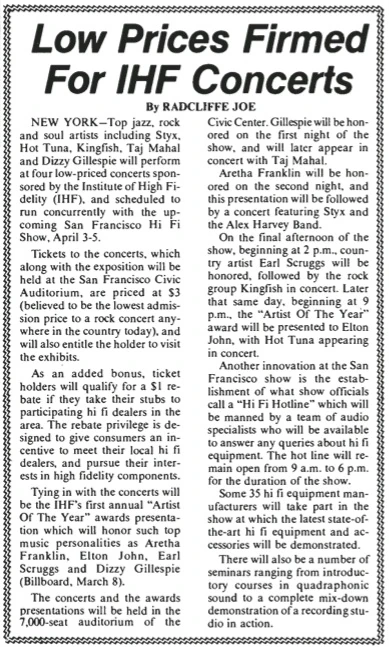 April 4, 1975 Civic Center Auditorium, San Francisco, CA | Concerts ...