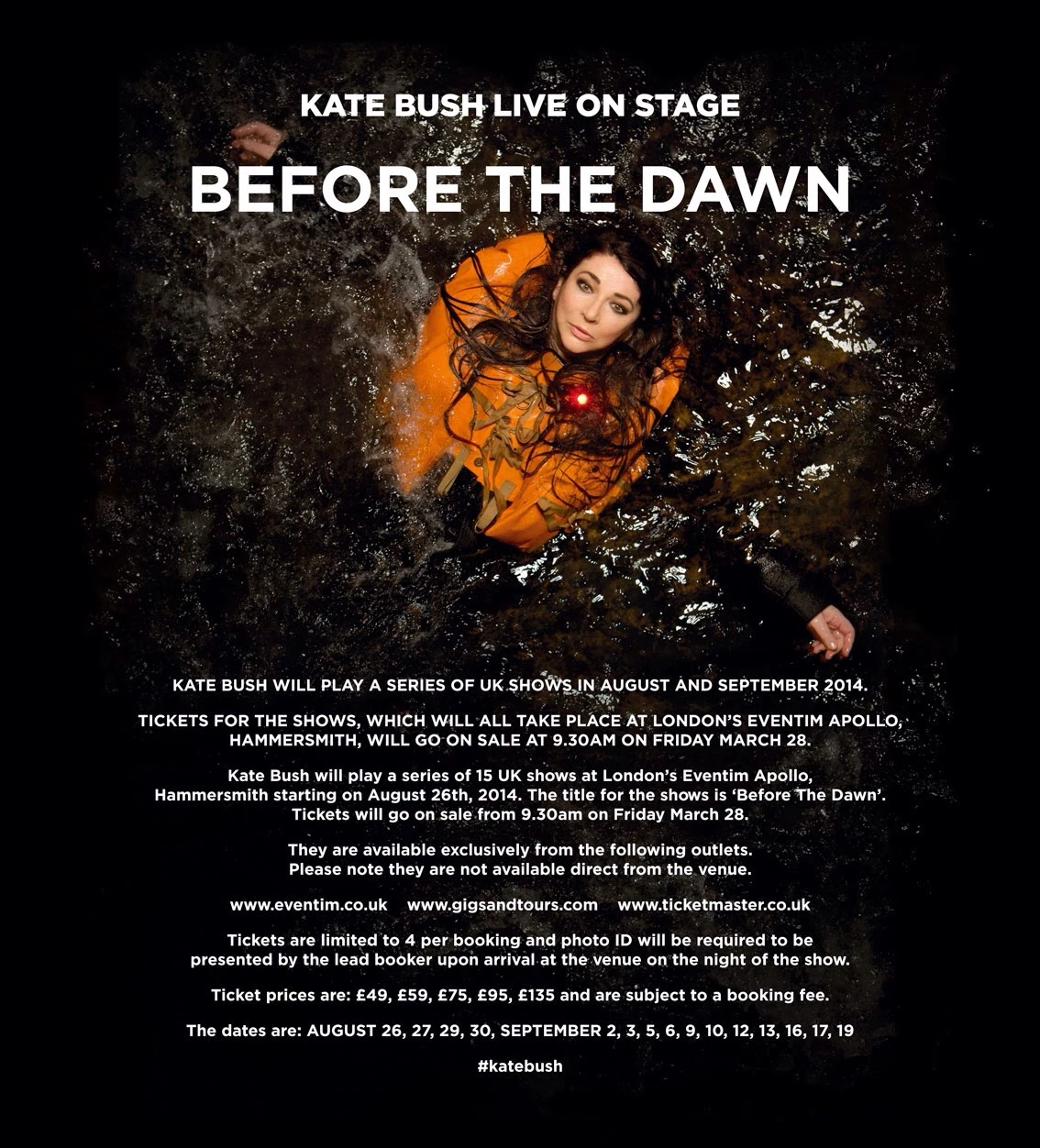 Kate Bush Before The Dawn Tour 2014 | Concerts Wiki | Fandom