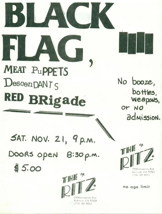 November 21, 1981 The Ritz, Riverside, CA | Concerts Wiki | Fandom
