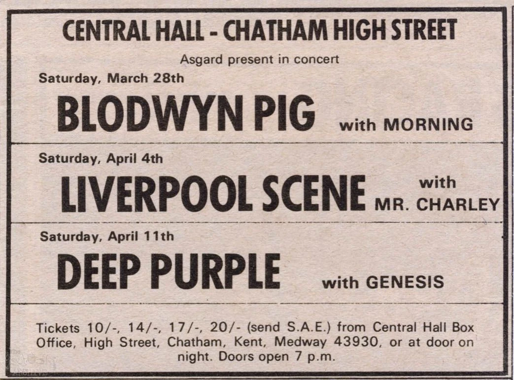 April 11, 1970 Central Hall, Chatham, ENG | Concerts Wiki | Fandom