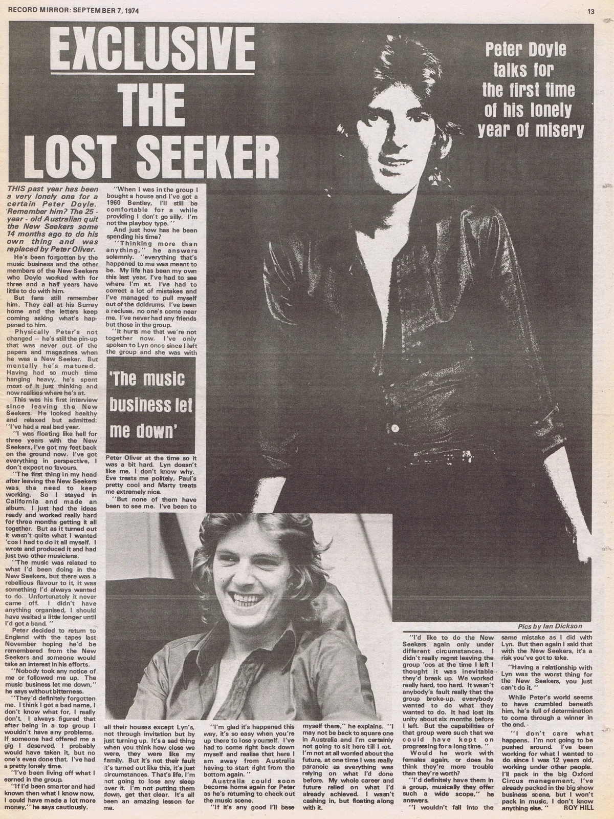 Peter Doyle leaves the New Seekers. Peter Oliver joins | Concerts Wiki ...