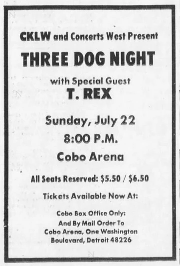 July 22, 1973 Cobo Hall, Detroit, MI | Concerts Wiki | Fandom